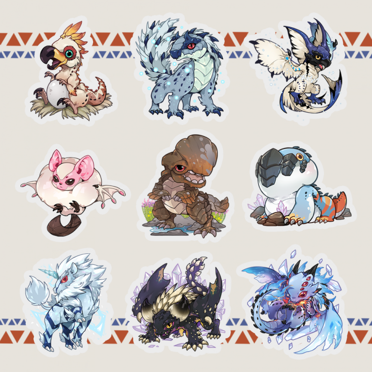 Monster Hunter Worlds Stickers – Skullfairy Store